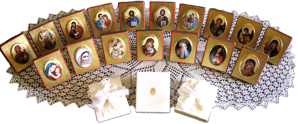 Icona Sacro Cuore di Gesù 8x10 cm porcellana e legno | Vaticanum.com