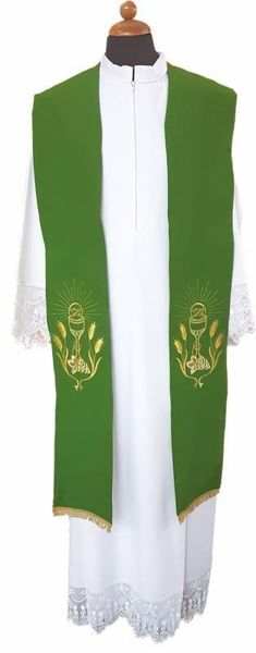 Priest Liturgical Stole Chalice Corn Grapes Polyester Ivory Violet Red ...
