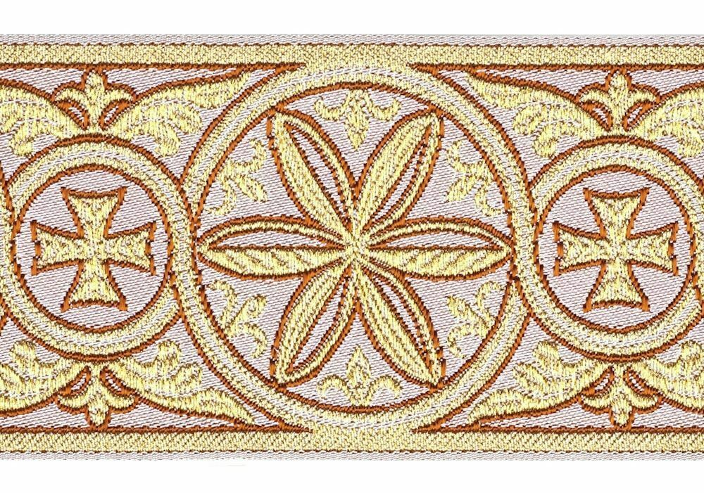 Galón oro Gerbera H. 9 cm para casullas y ornamentos | Vaticanum.com