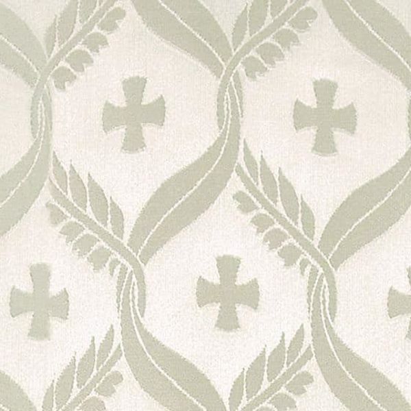 Damask fabric Cross Olive and Wheat H. 63 inch viscose | Vaticanum.com