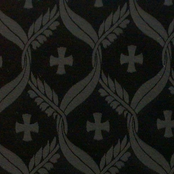 Damask fabric Cross Olive and Wheat H. 63 inch viscose | Vaticanum.com