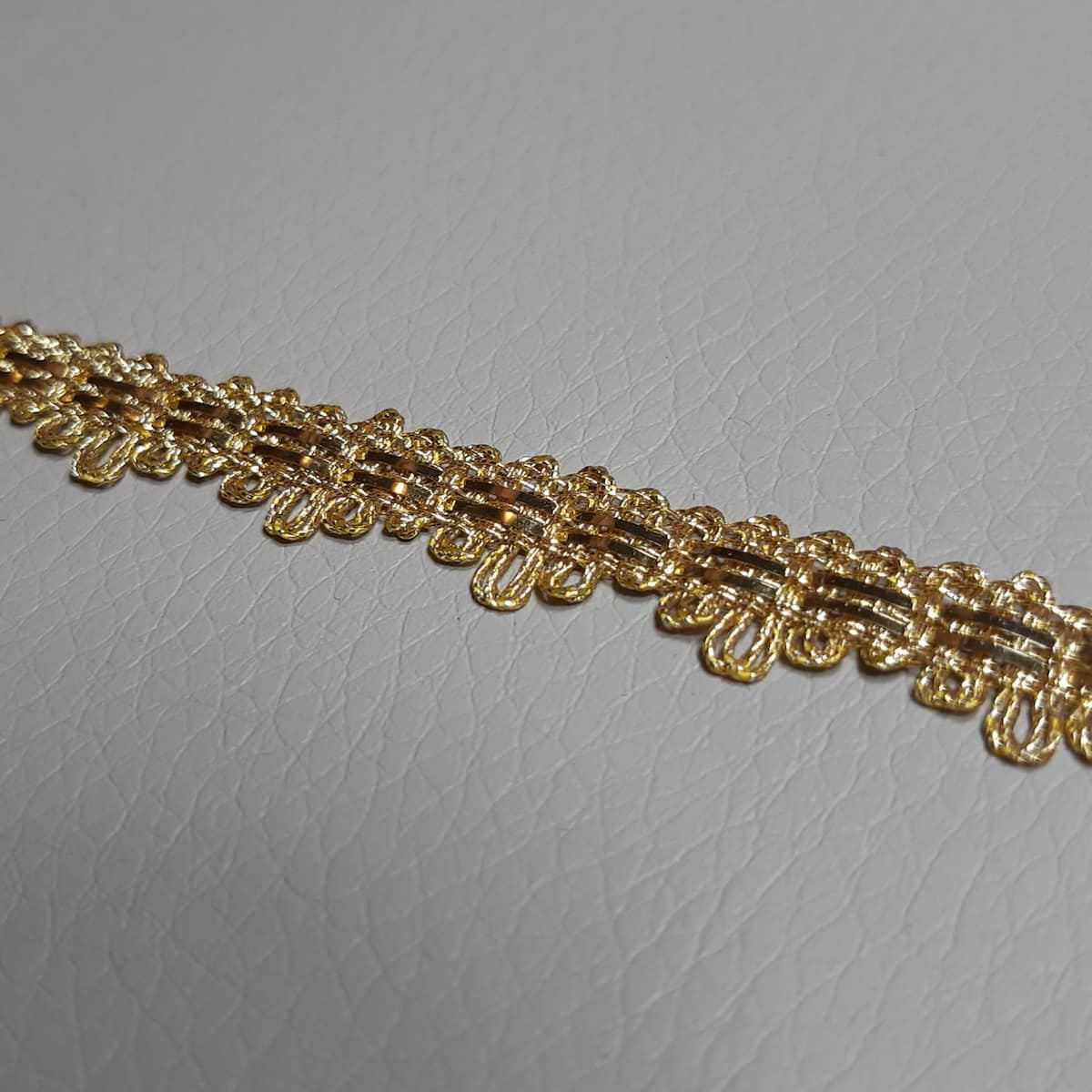 2-webbings gold Agremano H. 0,8 cm (0,31 inch) metallic thread ...