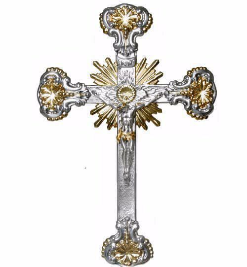 Wall mounted Crucifix cm 45,5x31 (17,9x12,2 inch) Baroque Crucifix Rays ...