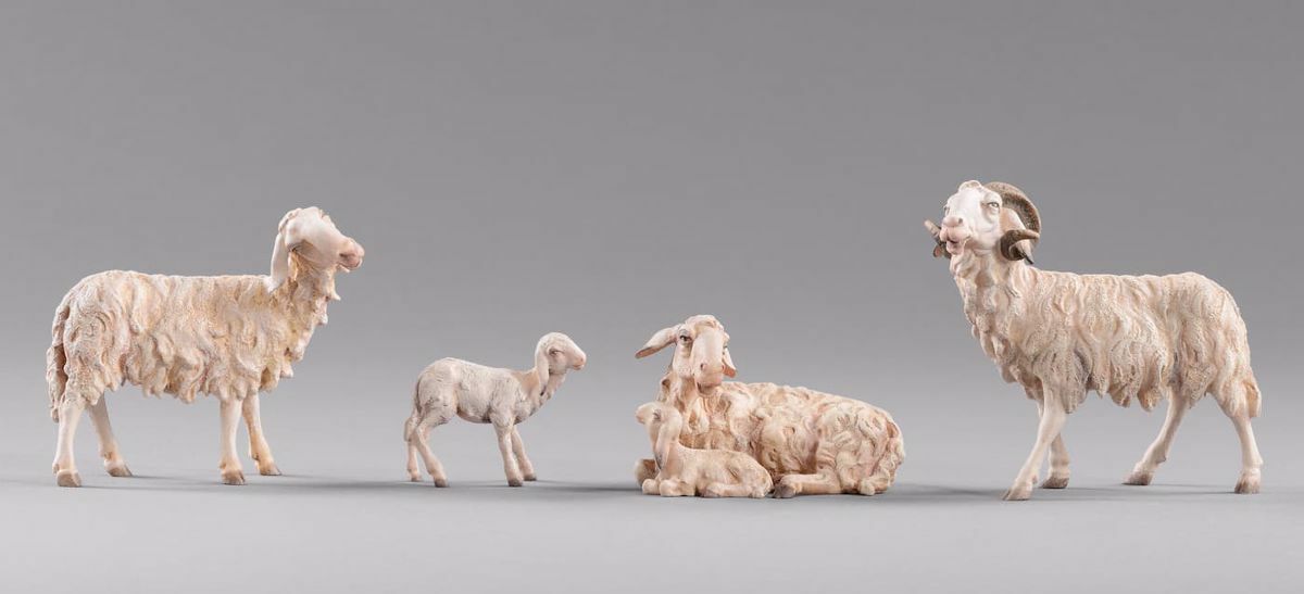 Lamb standing Immanuel Nativity 10 cm (3,9 inch) middle eastern wood ...