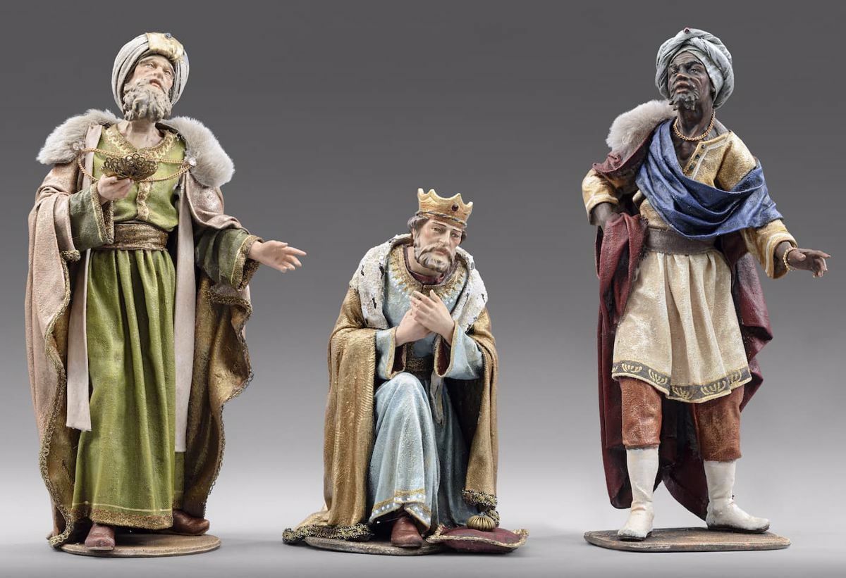 Melchior Saracen Wise King standing cm 10 (3,9 inch) Immanuel dressed ...