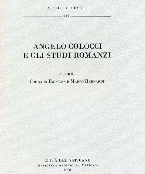 Angelo Colocci e gli studi romanzi Corrado Bologna, Marco Bernardi ...