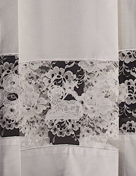 CUSTOM MADE Cotton lace Surplice, Roses, embroidered Pelican Lamb Cross ...