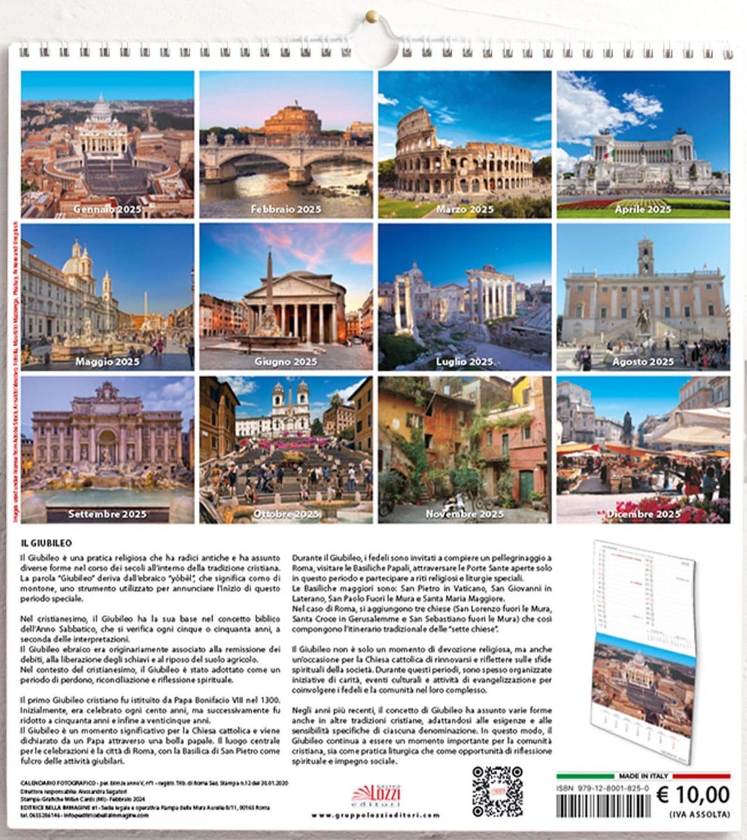 St Pierre Rome by night Calendrier mural 2025 cm 31x33 | Vaticanum.com