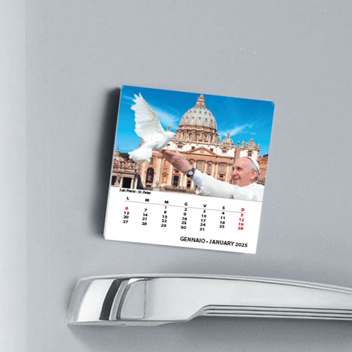 Pope Francis 2026 magnetic calendar cm 8x8 (3,1x3,1 in) | Vaticanum.com