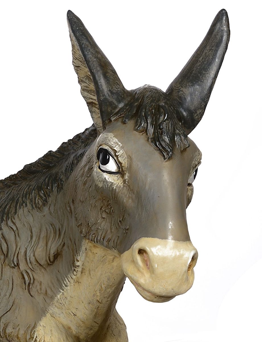 Asino statua Presepe Euromarchi 110 cm in plastica grande da esterno ...