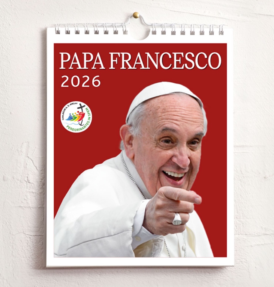Pope Francis 2026 wall and desk calendar cm 16,5x21 (6,5x8,3 in ...