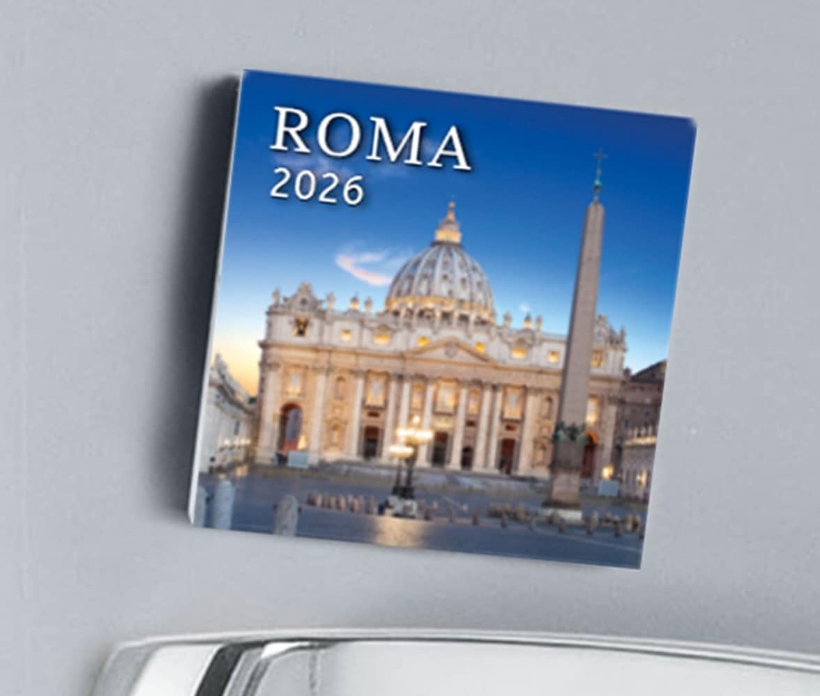 Rome St Peter's by night 2026 magnetic calendar cm 8x8 (3,1x3,1 in ...