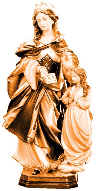 St. Anne and infant Mary 100 cm (39,4 inch) wood Statue, brown ...