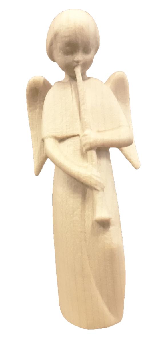 Angelo stilizzato con flauto 7,5 cm Statua legno naturale | Vaticanum.com