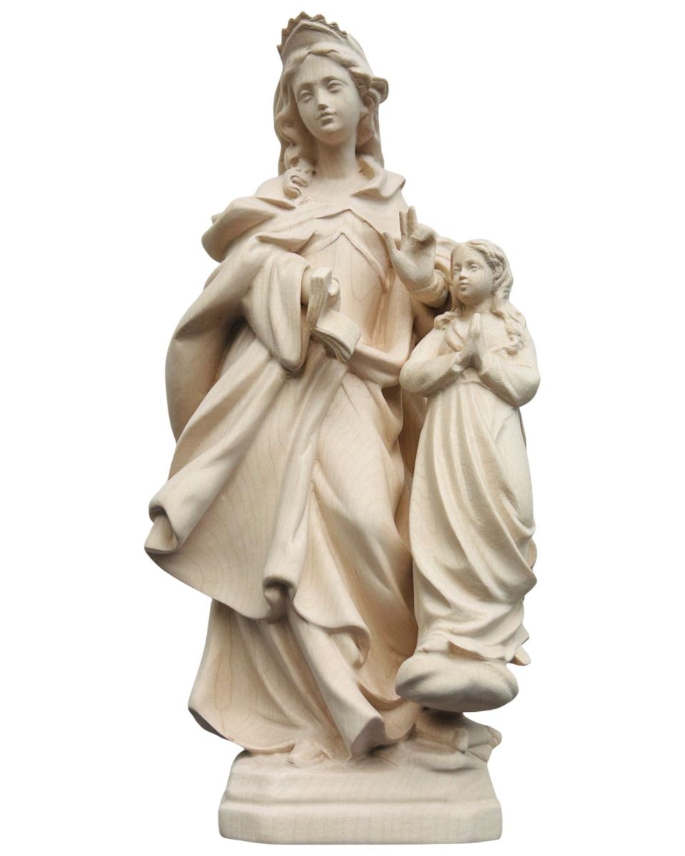 Scultura Sant' Anna con Maria bambina 100 cm legno naturale | Vaticanum.com